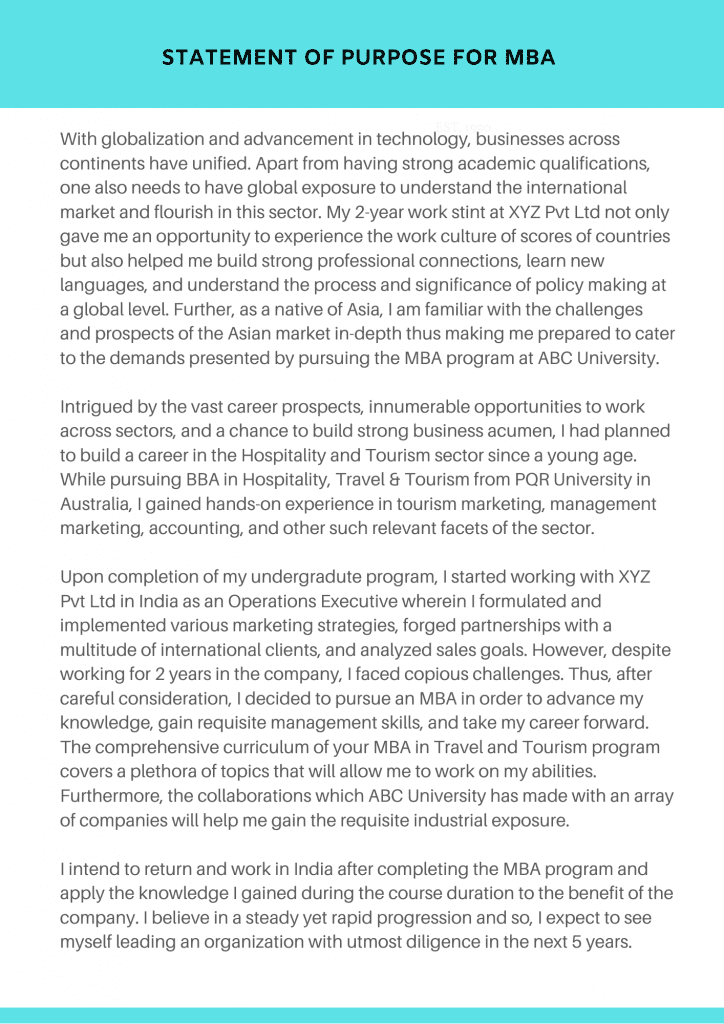 Statement Of Purpose For MBA Tips To Write Samples Leverage Edu
